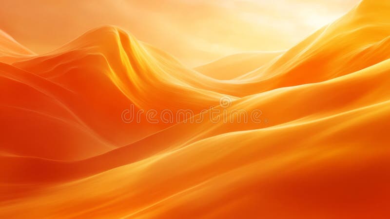 Orange Sand Dunes at Sunset Desert Landscape Stock Illustration ...