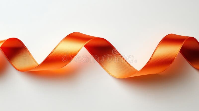 Orange Satin Ribbon Curl on White Background Stock Illustration ...