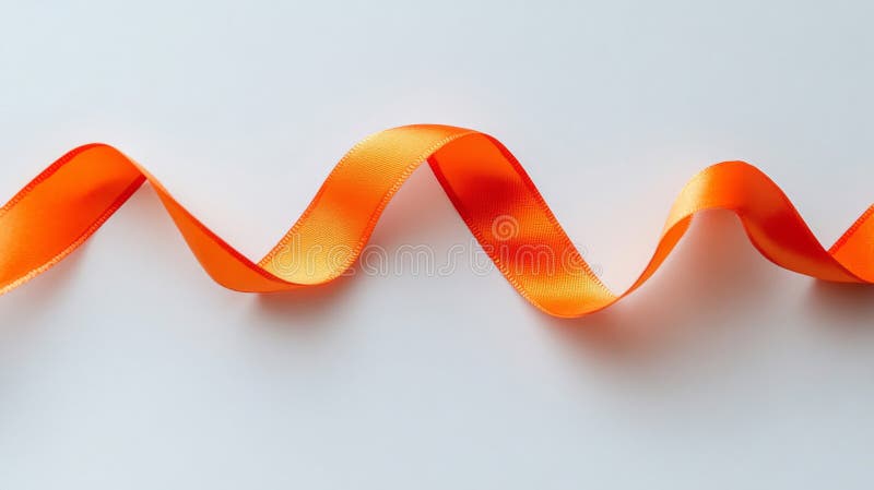 Orange Satin Ribbon Curls on White Background Stock Illustration ...
