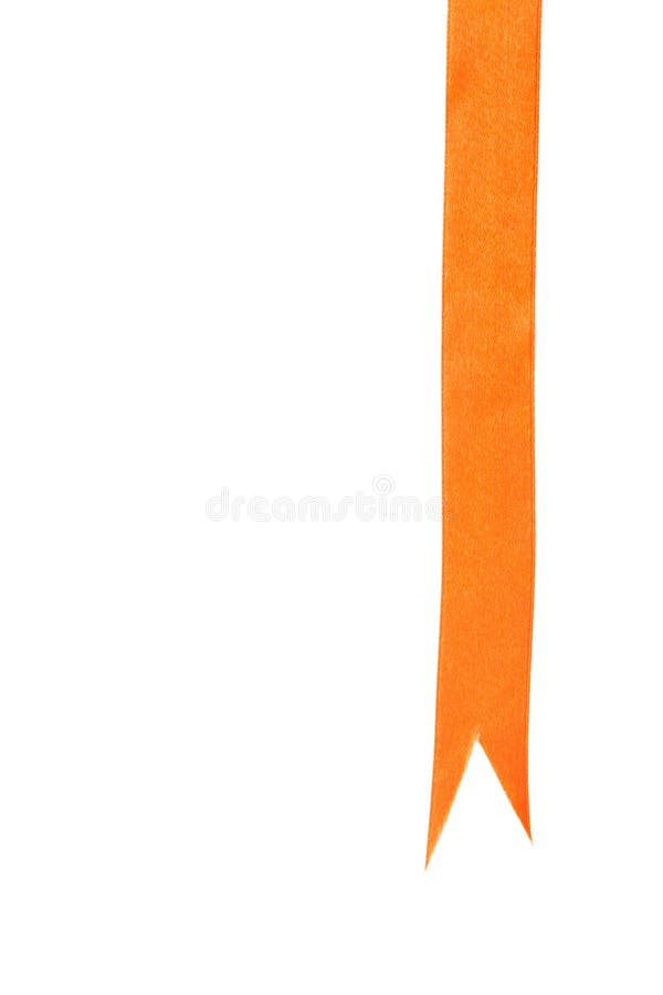 Orange Satin Ribbon Isolated on White Background Stock Image - Image of ...