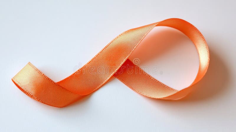 Orange Satin Ribbon Loop on White Background Stock Illustration ...