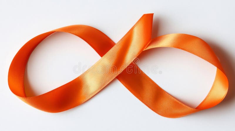 Orange Satin Ribbon Shaped Like Infinity Symbol Stock Illustration ...