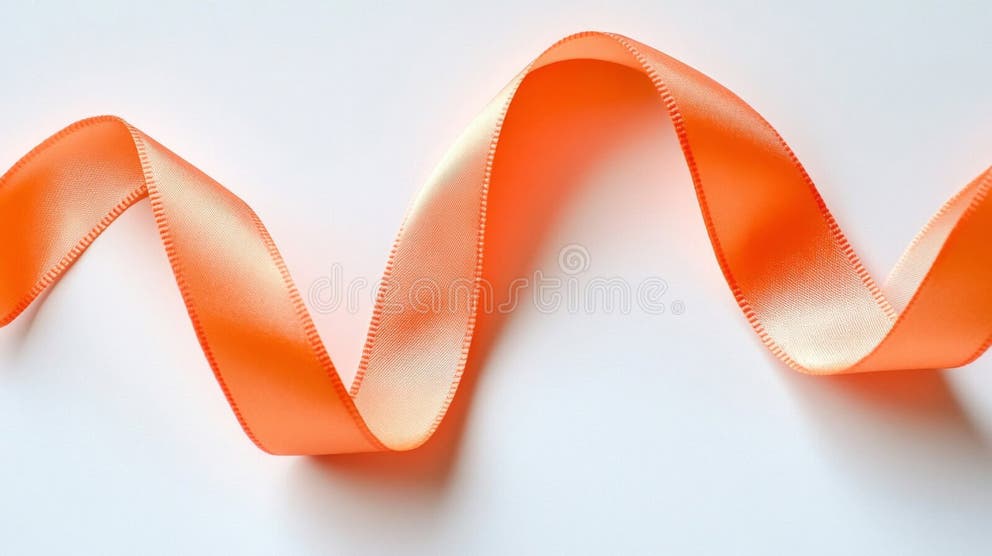 Orange Satin Ribbon on White Background Stock Illustration ...