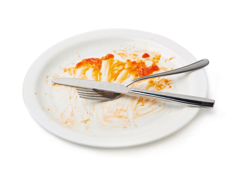 Leftovers with Sauce on a Plate Stock Photo - Image of dinner, closeup ...