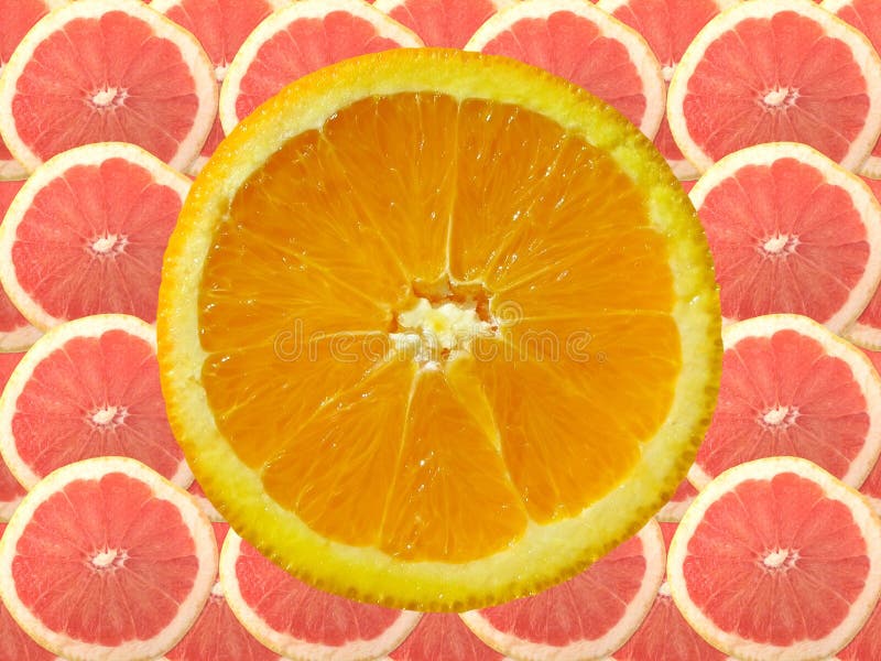 Orange Scheibe Und Pampelmuse Stockbild - Bild von organisch, nahrung ...