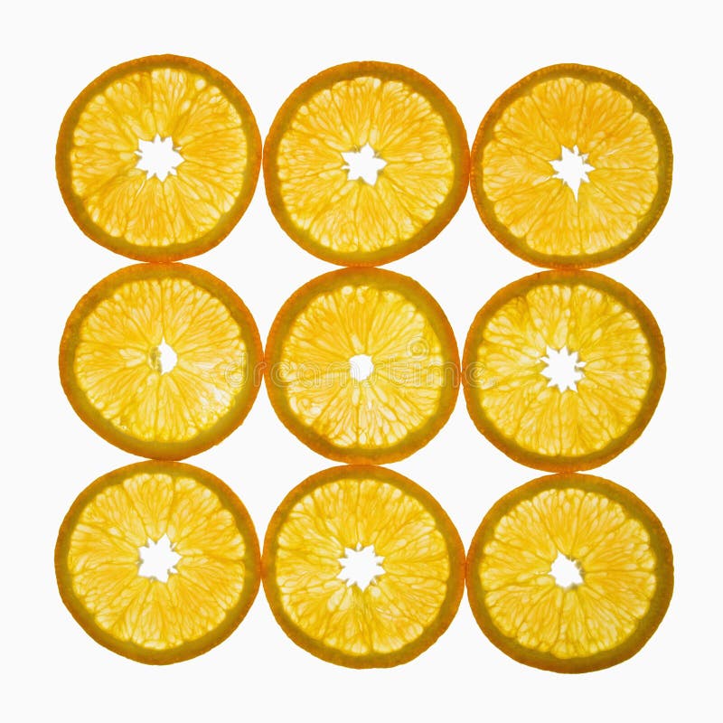 Orange Scheiben, Die in Die Wassernahaufnahme, Makro, Spritzenwasser ...