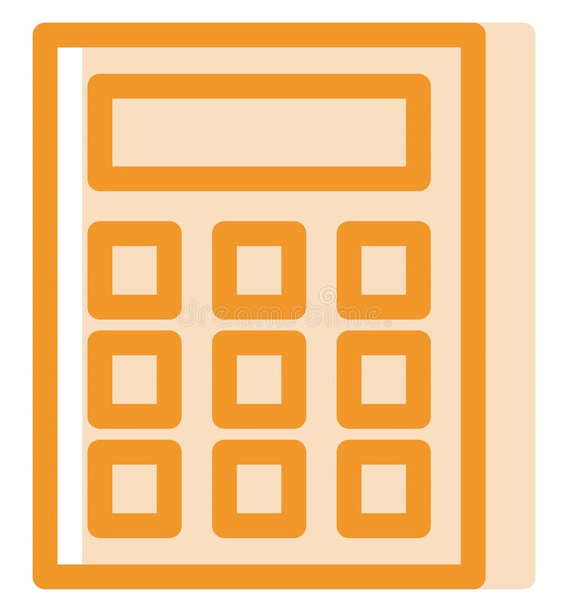 Orange School Calculator, Icon Stock Vector - Illustration of ...