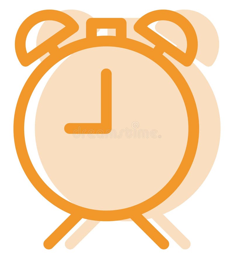 Orange school clock, icon stock vector. Illustration of sign - 261076013