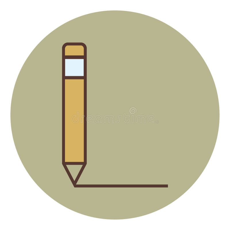 Orange school pen, icon stock vector. Illustration of office - 260375932