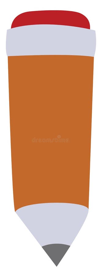 Orange school pencil, icon stock vector. Illustration of worksheet ...