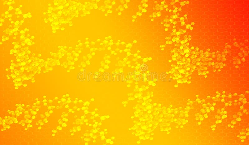 Orange Scientific Background with White Dna Molecules Stock ...