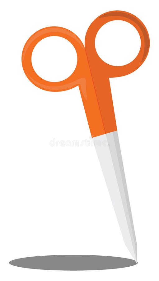 Orange Scissors, Illustration, Vector Stock Vector - Illustration of ...