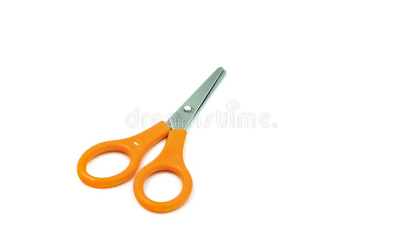 Orange Scissors Rotating on a White Background Stock Video - Video of ...