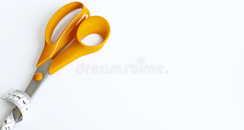 Orange Scissors,sewing Objects on the White Background Stock Photo ...