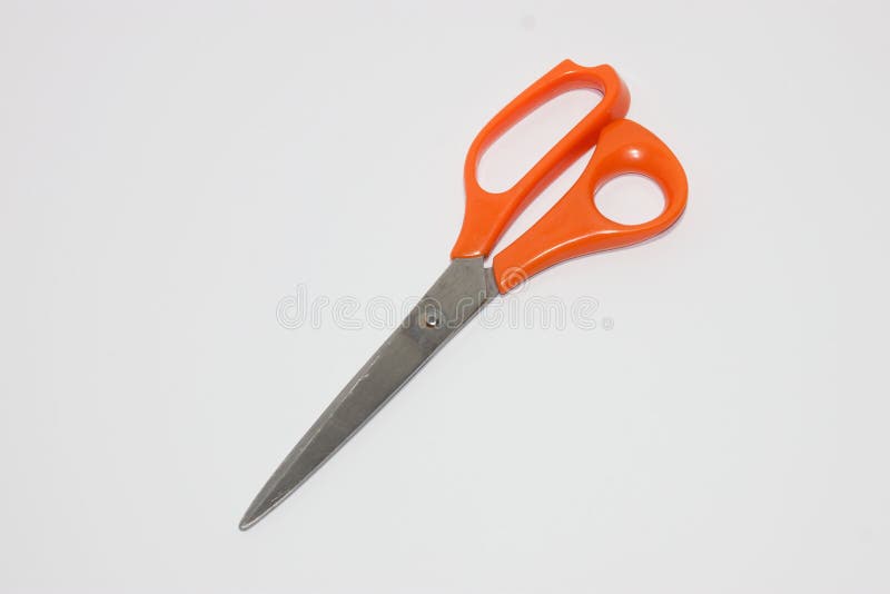 Orange Scissors stock photo. Image of white, blade, office - 3898828
