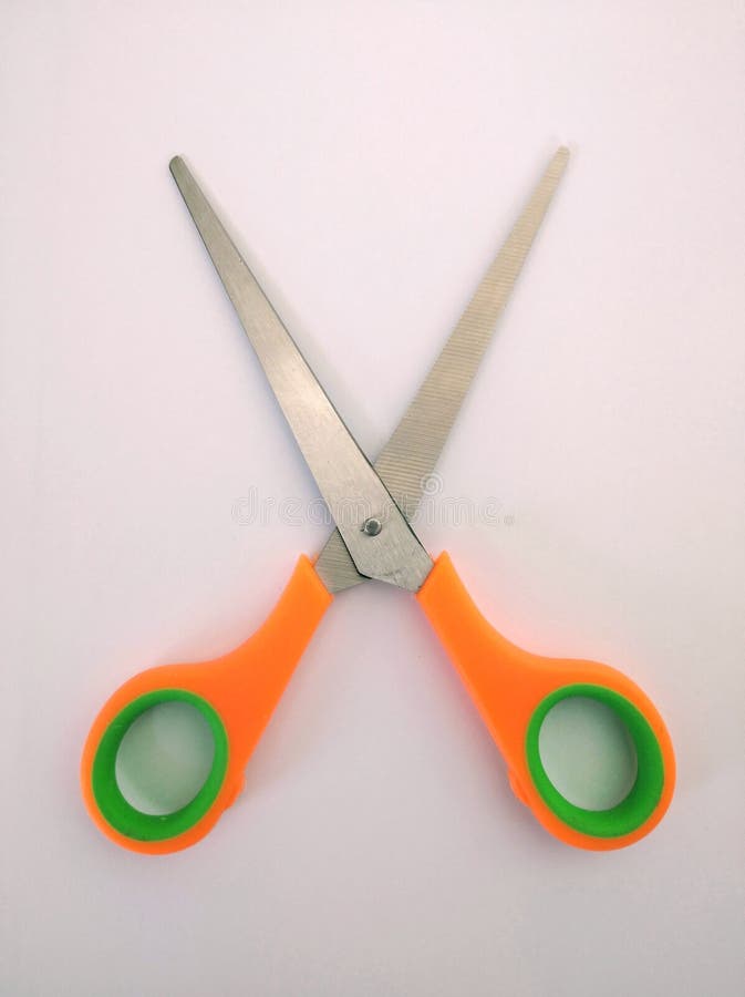Orange Scissors on a White Background Stock Photo - Image of orange ...