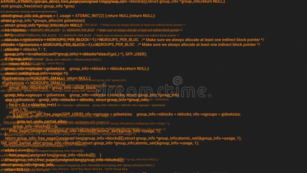 Orange Screen Coding Hacker Concept Animation with Glitch. Programming ...