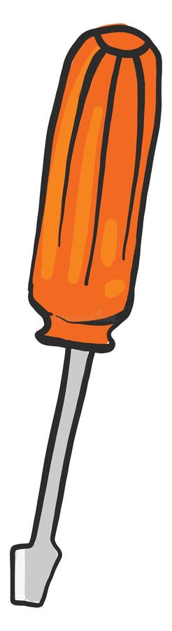 Orange Screwdriver, Illustration, Vector Stock Vector - Illustration of ...