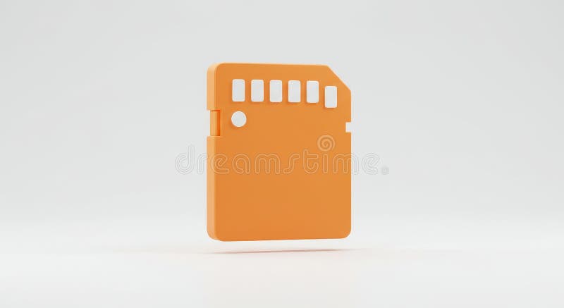 Orange SD Card 3D Render stock illustration. Illustration of render ...
