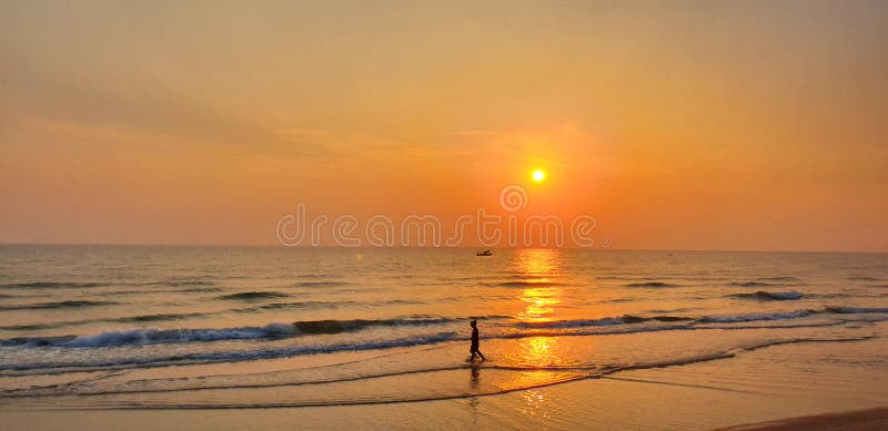 Orange sea. stock photo. Image of dawn, holiday, adorable - 139385972