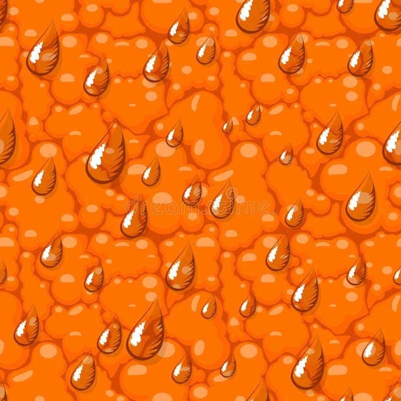 Orange Seamless Pattern with Water Drops Stock Vector - Illustration of ...