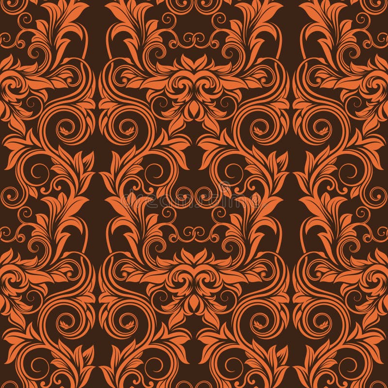 Orange seamless wallpaper stock vector. Illustration of backdrop - 12487335