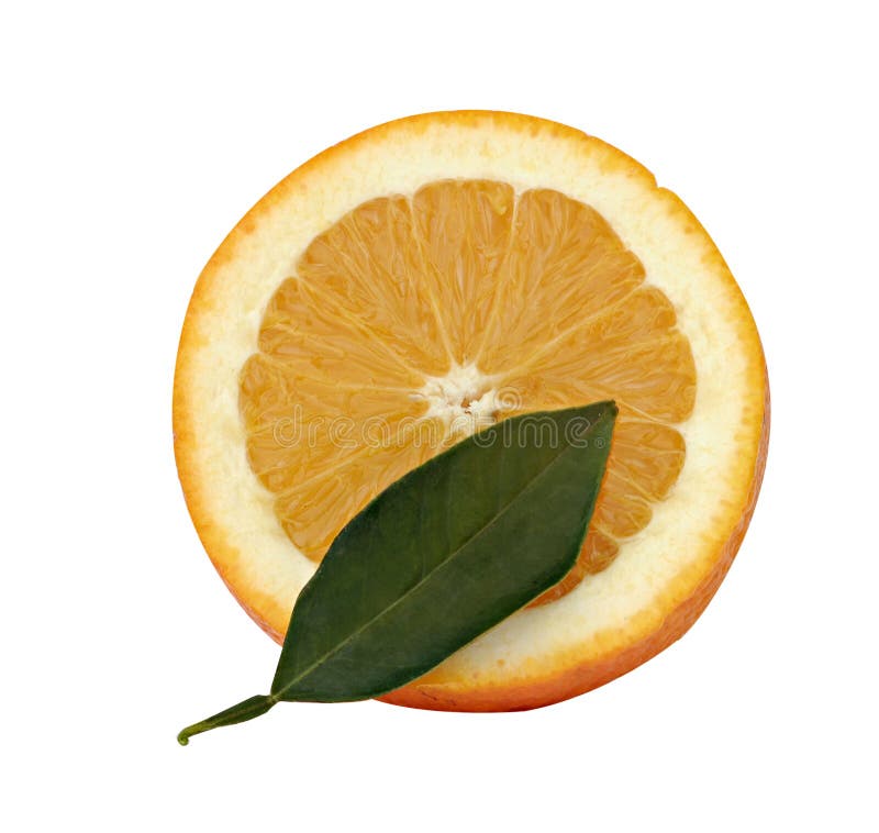 Orange section stock photo. Image of leaf, citrus, sinensis - 7693500