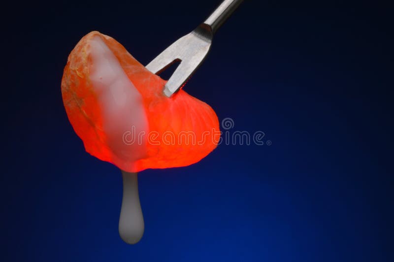 Orange Section Dripping with Cream Stock Image - Image of elegant ...