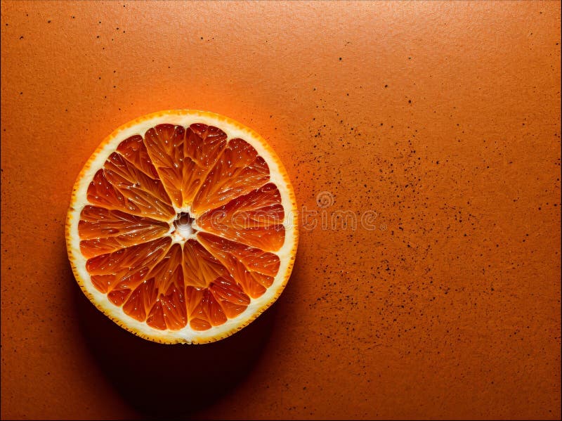 An Orange in a Section on an Orange Background. Stock Illustration ...