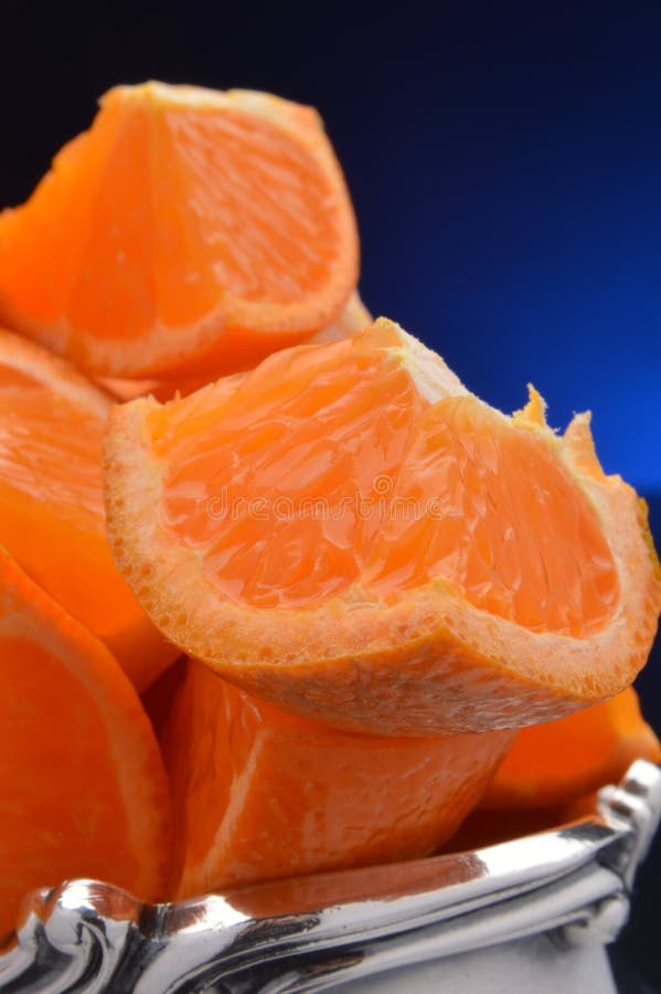 Orange Sections in a Silver Waste Container Stock Image - Image of ...