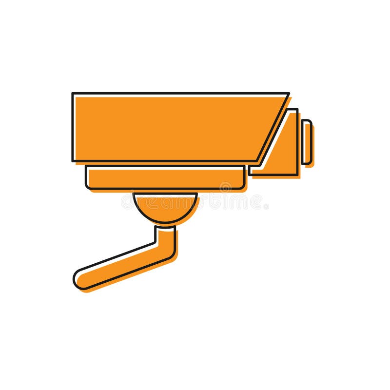 Orange Security Camera Icon Isolated on White Background. Vector Stock ...