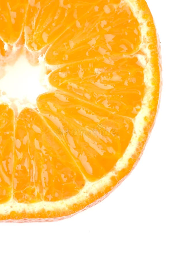 Orange Segment on a White Background Stock Image - Image of taste ...