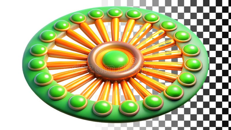 Orange Segmented Disc, Radial Pattern Design Element Png Transparent ...