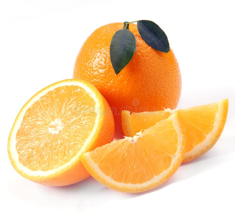 Orange with segments stock image. Image of circle, green - 12274417