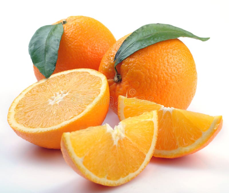 Orange with segments stock photo. Image of white, green - 12624938