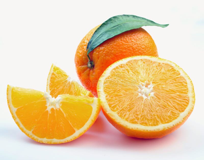 Orange with segments stock photo. Image of white, green - 12624938