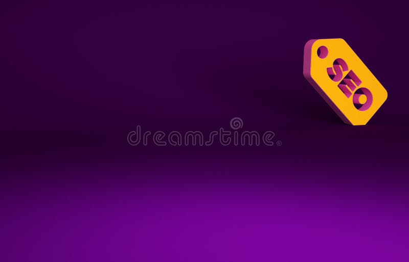 Orange SEO Optimization Icon Isolated on Purple Background. Minimalism ...