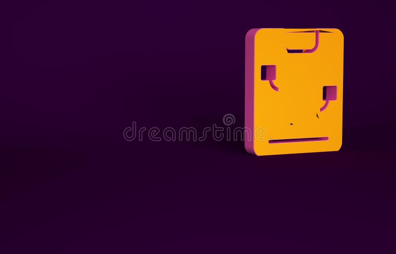 Orange Server, Data, Web Hosting Icon Isolated on Purple Background ...
