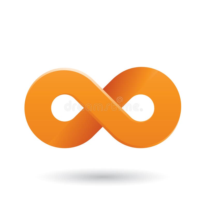 Orange Shaded and Thick Infinity Symbol Vector Illustration Stock ...