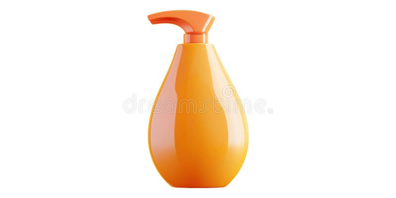 Orange Shampoo Bottle with Curved Cap Isolated on Transparent ...