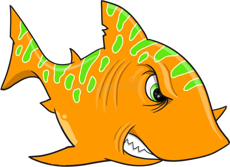 Mean Orange Shark Vector stock vector. Illustration of deep - 13916851