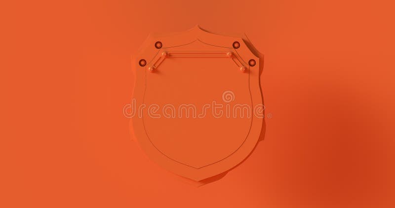 Orange Shield Badge stock illustration. Illustration of front - 147535206