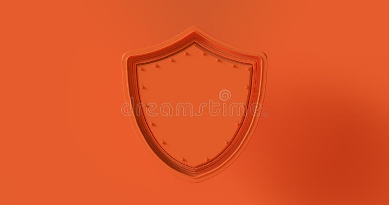 Orange Shield Badge stock illustration. Illustration of angle - 147535275