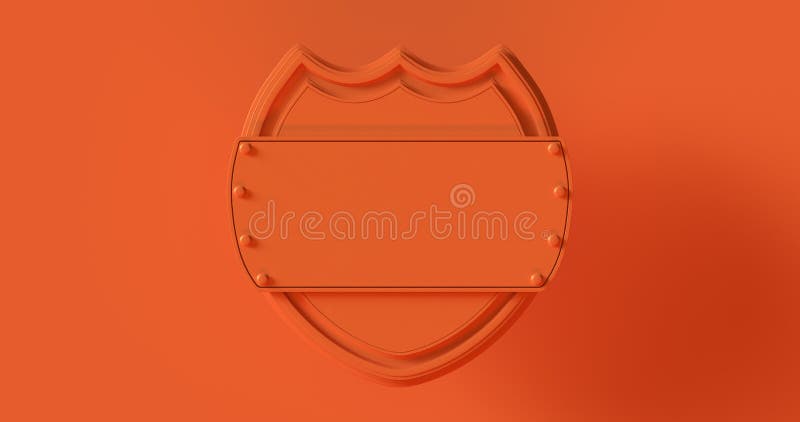Orange Shield Badge stock illustration. Illustration of bright - 147536030