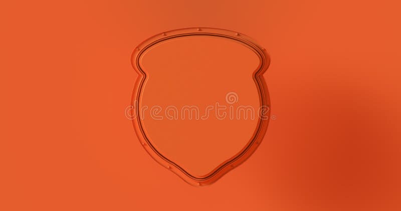 Orange Shield Badge stock illustration. Illustration of creative ...