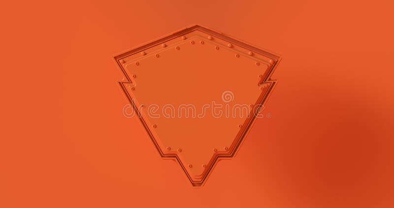 Orange Shield Badge stock illustration. Illustration of retro - 147535797