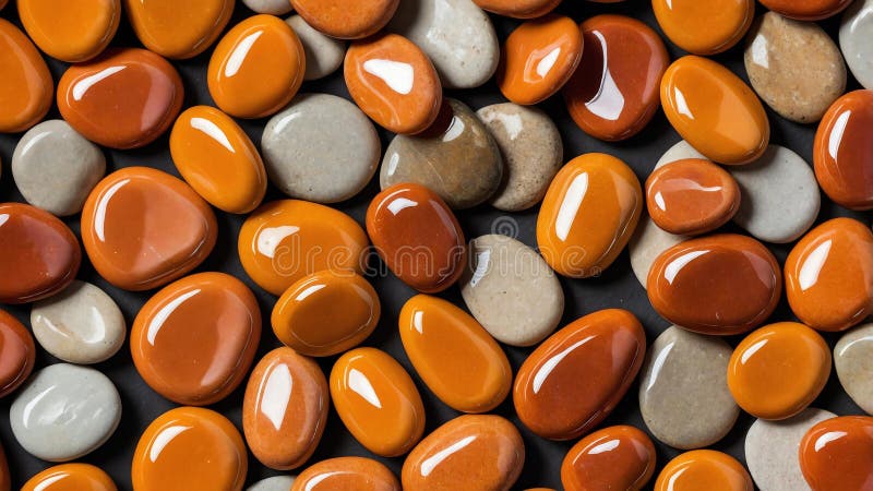 Orange Shiny Pebbles Flat Surface Texture Bac Ai Generated Stock ...