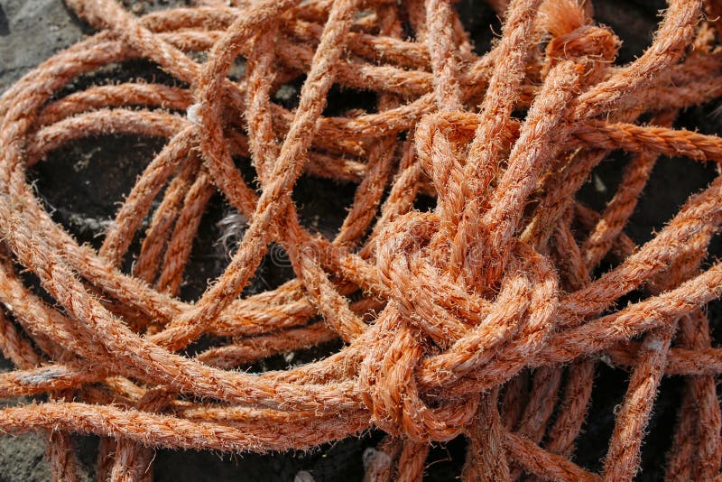 Orange ship rope coils stock image. Image of transport - 164256391