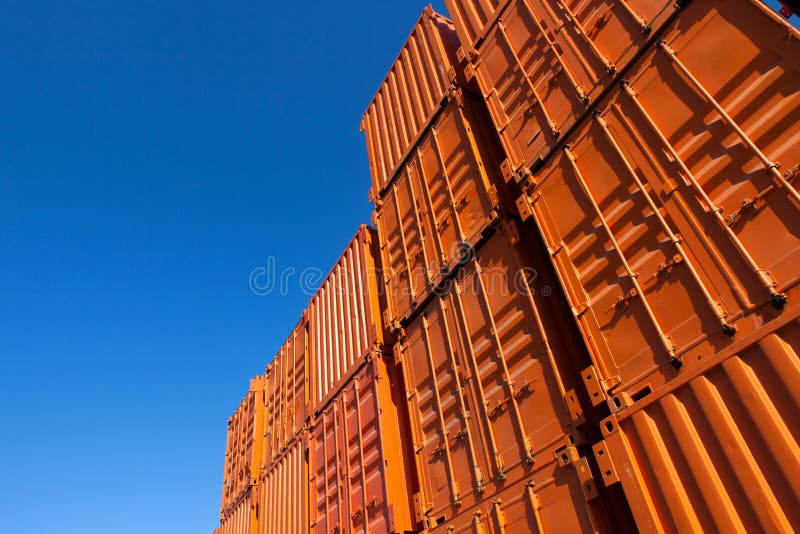 Orange shipping containers stock photo. Image of shipping - 73481724