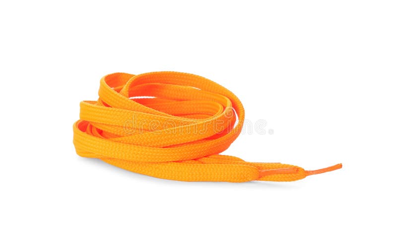 Orange Shoe Lace Isolated on White. Stylish Accessory Stock Image ...
